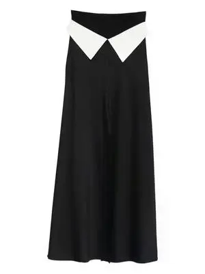 A.M.G. Contrast-detail Maxi Skirt - Black