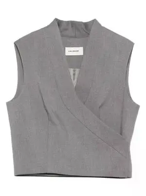 A.M.G. Sleeveless Crossover Waistcoat - Grey