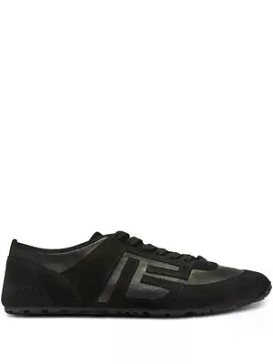 Balmain Racer Lambskin And Suede Trainers - Black