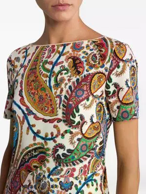 Etro Paisley-print Midi Dress - Neutrals