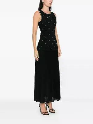 Sandro Rhinestone Flower Print Maxi Dress