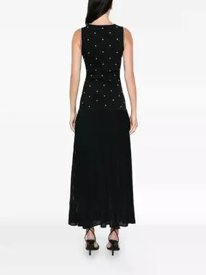 Sandro Rhinestone Flower Print Maxi Dress