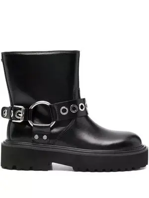 Maje 40mm Eyelet-embellished Biker Boots