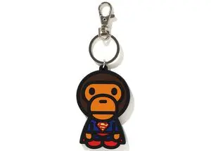 A BATHING APE X Dc Baby Milo Superman Silicon Keychain - Multicolor