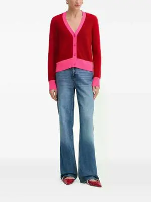 From Future V-neck Button Cardigan - Red