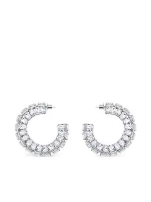 AREA Crystal Embellished Hoop Earrings
