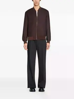 Sandro Zip-up Virgin Wool Jacket - Brown