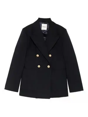 Sandro Double-breasted Wool Blazer - Blue