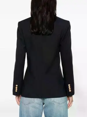Sandro Double-breasted Wool Blazer - Blue
