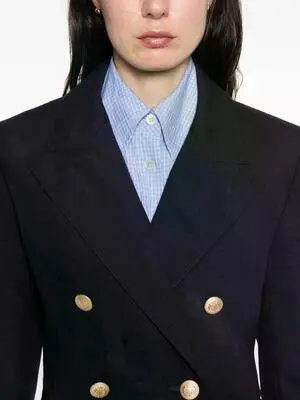 Sandro Double-breasted Wool Blazer - Blue