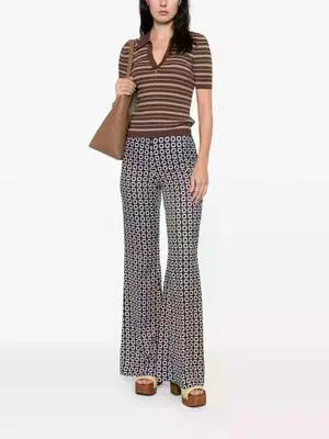 Sandro Floral-print Flowy Trousers - Blue