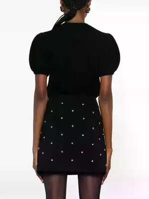 Sandro Rhinestone Embellished Knit Mini Skirt
