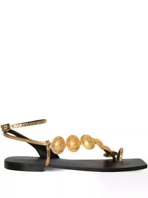 JOHANNA ORTIZ Dazzling Crest Medallion-Detail Sandals