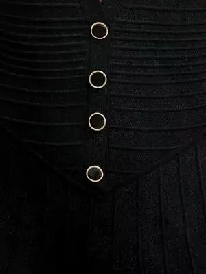 Retrofete Cinzia Button-detail Mini Dress - Black