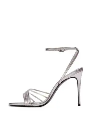 BLACK SUEDE STUDIO Ella Metallic Multi-strap Sandals - Silver