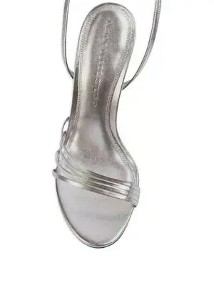 BLACK SUEDE STUDIO Ella Metallic Multi-strap Sandals - Silver