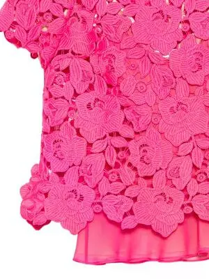 Oscar De La Renta Floral Lace Top
