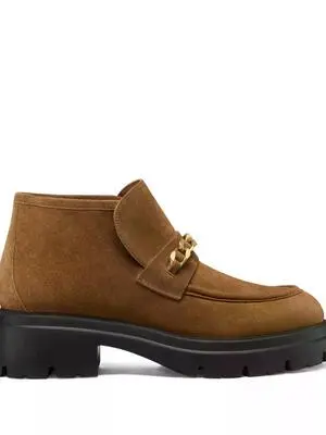STUART WEITZMAN Chain-detail Ankle Boots - Brown