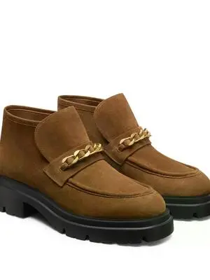 STUART WEITZMAN Chain-detail Ankle Boots - Brown