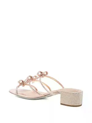 Rene Caovilla 40mm Crystal-embellished Ribbon Sandals - Pink