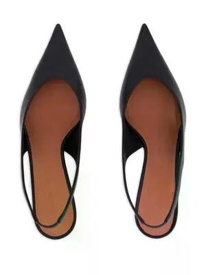 Amina Muaddi Anok Heeled Slingback Pumps - Black