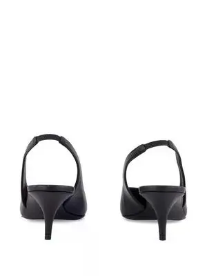 Amina Muaddi Anok Heeled Slingback Pumps - Black