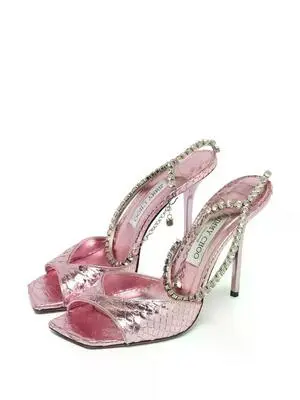 JIMMY CHOO Saeda Leather Sandals - Pink