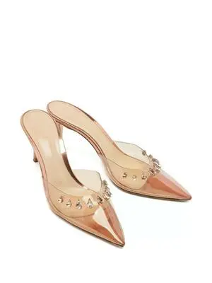 GIANVITO ROSSI Plexi Crystal-embellished Heeled Mules