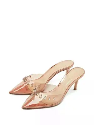 GIANVITO ROSSI Plexi Crystal-embellished Heeled Mules