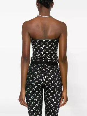 MARINE SERRE Moon Print Tube Top - Black