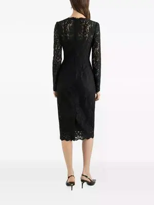 Dolce & Gabbana Long-sleeve Lace Midi Dress - Black