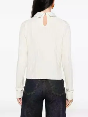 Maje Beaded-collar Sweater