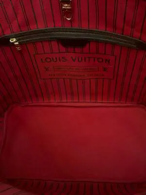 LOUIS VUITTON 2015 Damier Ebene Neverfull Mm Tote Bag - Brown