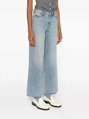 Maje Embellished Wide-leg Jeans