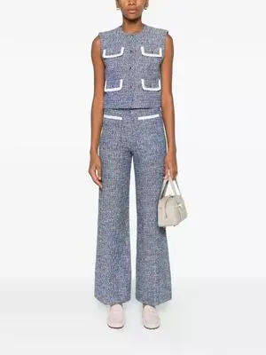 Maje Zip-fastening Tweed Trousers - Blue