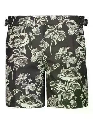 Commas Floral-print Swim Shorts - Black