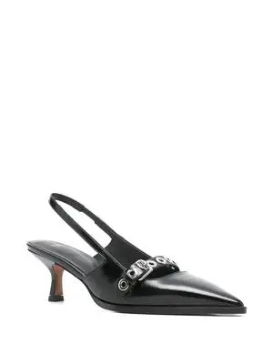 Maje 70mm Eyelet Strap Pumps