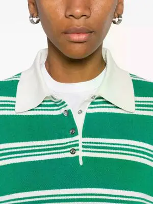 Maje Striped Long-sleeve Polo Top