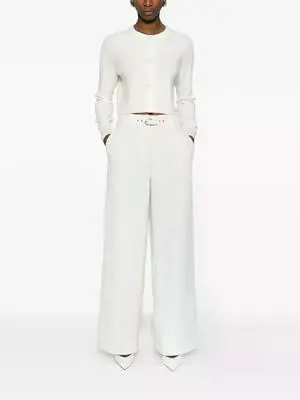 Maje Cropped Bow-button Cardigan - Neutrals