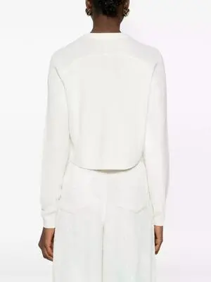 Maje Cropped Bow-button Cardigan - Neutrals