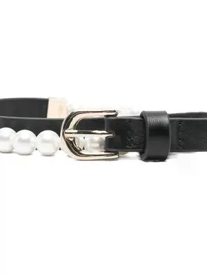 Maje Pearl Buckle Leather Belt