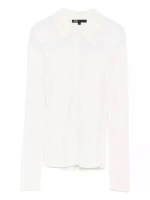 Maje Buttoned Collared Knit Top