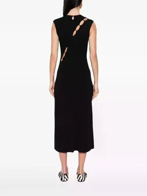 Maje Rib Knit Cut-out Maxi Dress With Gold-tone Hardware