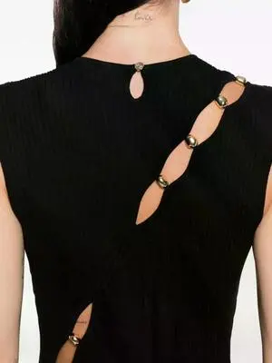 Maje Rib Knit Cut-out Maxi Dress With Gold-tone Hardware