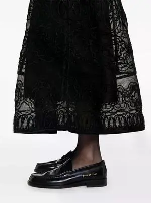 Maje Embroidered Basket-weave Knit Maxi Skirt