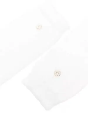 Maje Flower Appliqué Socks - White