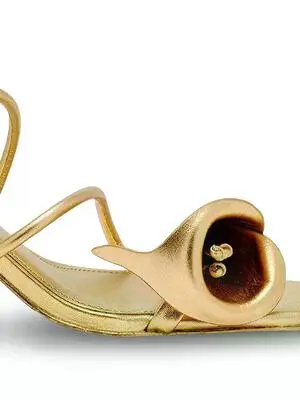 Cult Gaia Ria Flower-detail Sandals - Gold