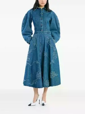ROTATE BY BIRGER CHRISTENSEN Fitted Denim Shirt