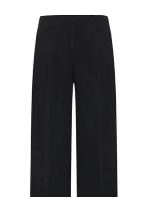 GOLDEN GOOSE Wide Leg Cotton Denim Pants With Lived-in Treatment - Black