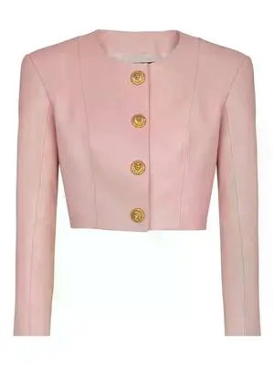 Balmain Button Lambskin Jacket - Pink